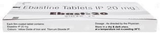 Ebast 20 Tablet 15 - Uses, Side Effects, Dosage, Price | Truemeds
