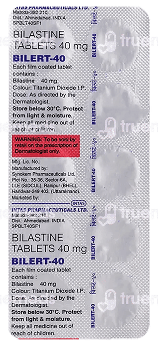 Bilert 40 Mg Tablet 10 - Uses, Side Effects, Dosage, Price | Truemeds