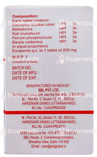 Sbl Tonsilat Tablet 25 Gm - Uses, Side Effects, Dosage, Price | Truemeds