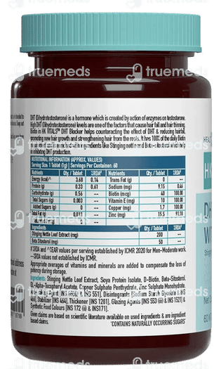 Hk Vitals Dht Blocker With Biotin Tablet 60 - Uses, Side Effects ...