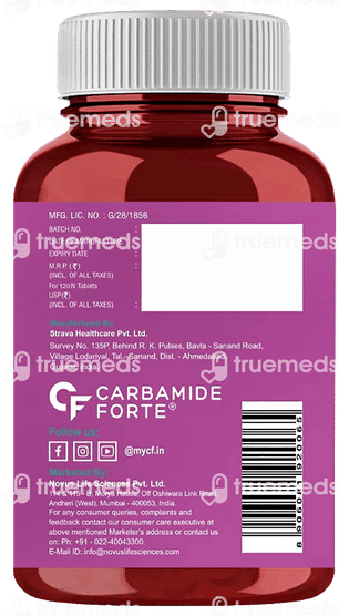 Carbamide Forte Biotin 10000 Mcg Tablet 120 - Uses, Side Effects ...