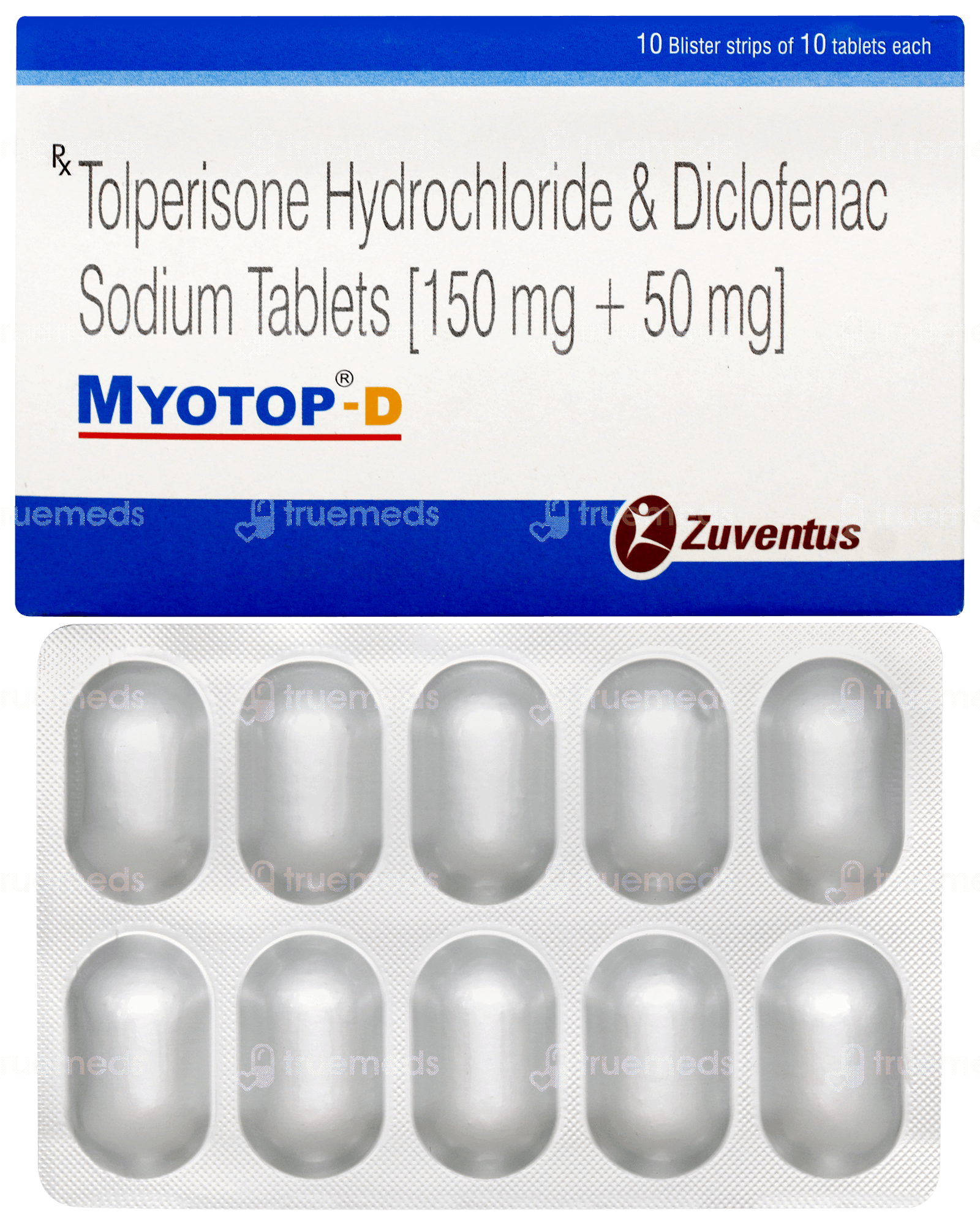 Myotop D Tablet 10 - Uses, Side Effects, Dosage, Price | Truemeds