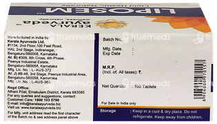 Kerala Ayurveda Liposem Tablet 100 - Uses, Side Effects, Dosage, Price ...