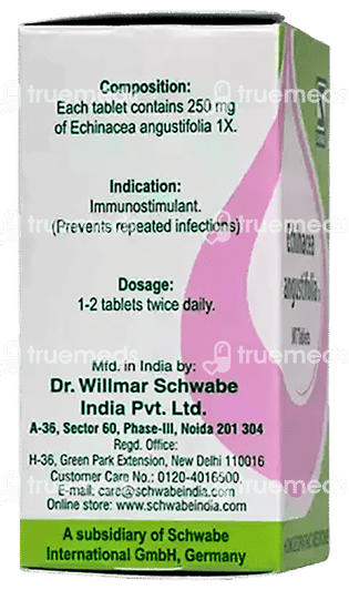 Dr Willmar Echinacea Angustifolia 1x Mt Tablet 20 Gm - Uses, Side ...