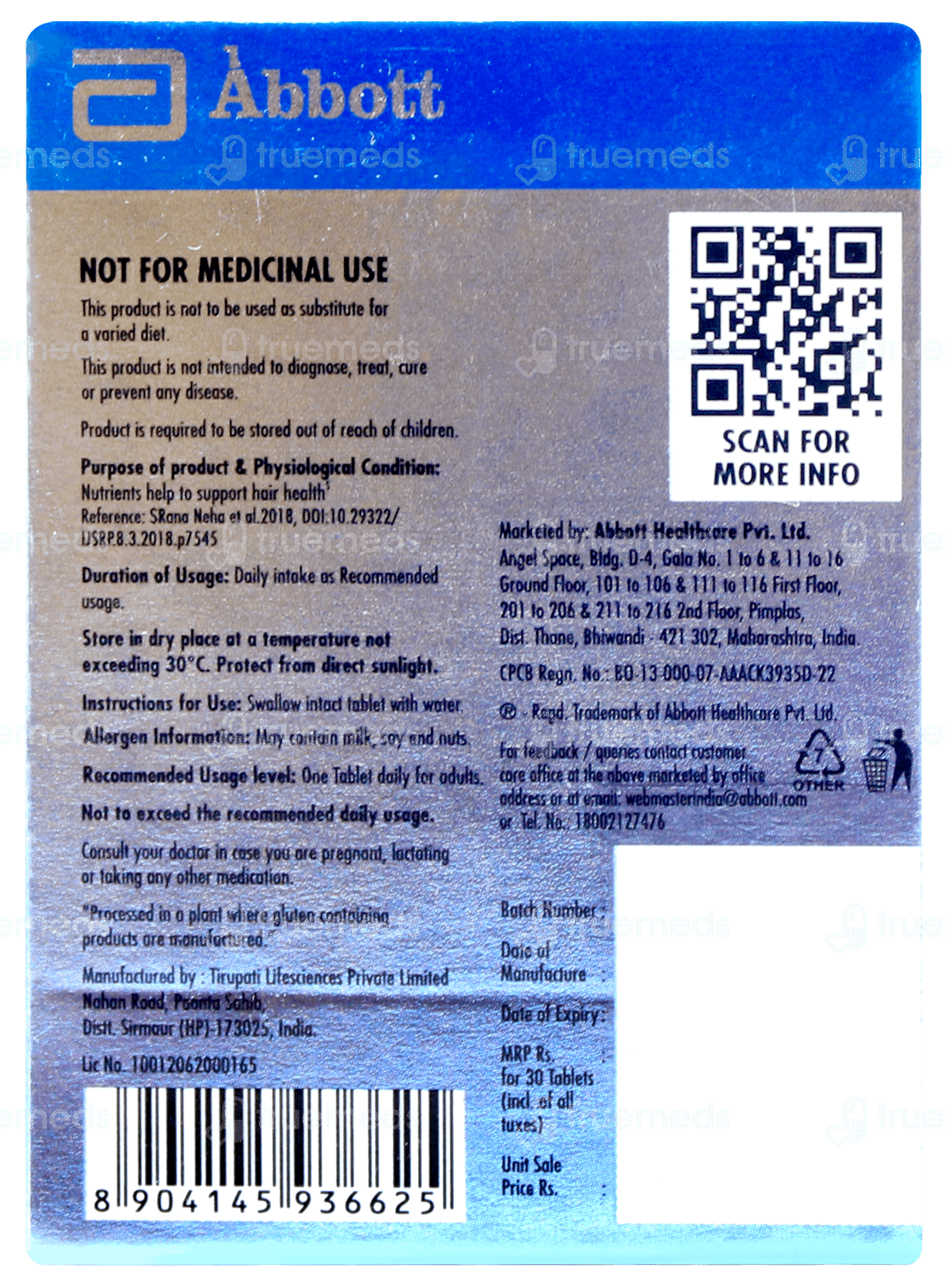 Follihair A Tablet 30 - Uses, Side Effects, Dosage, Price | Truemeds