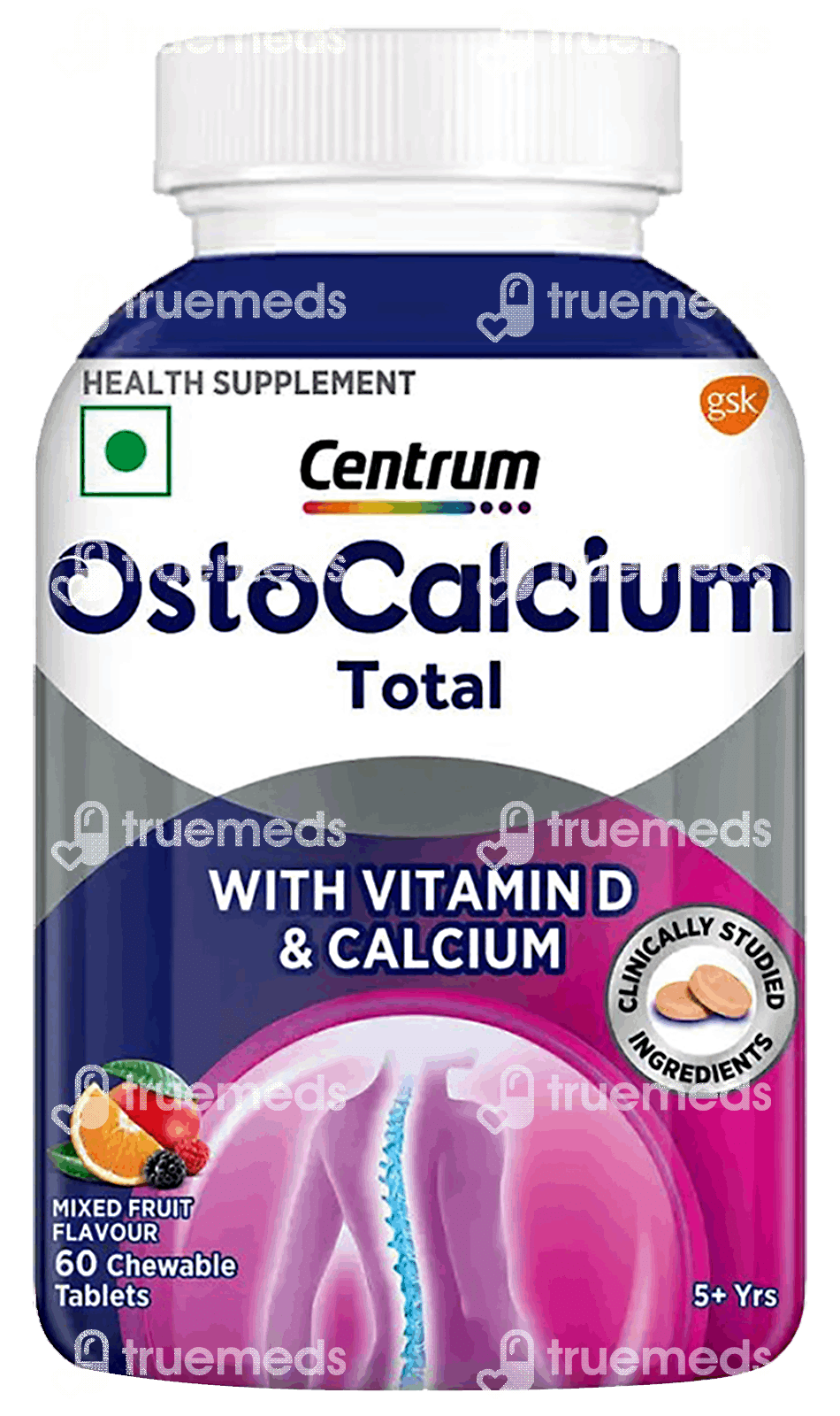 Ostocalcium Total Mixed Fruit Flavour Chewable Tablet 60 - Uses, Side ...