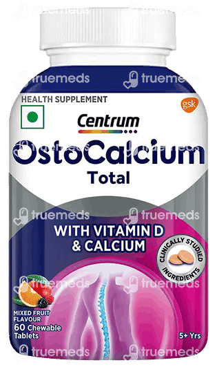 Ostocalcium Total Mixed Fruit Flavour Chewable Tablet 60 - Uses, Side ...