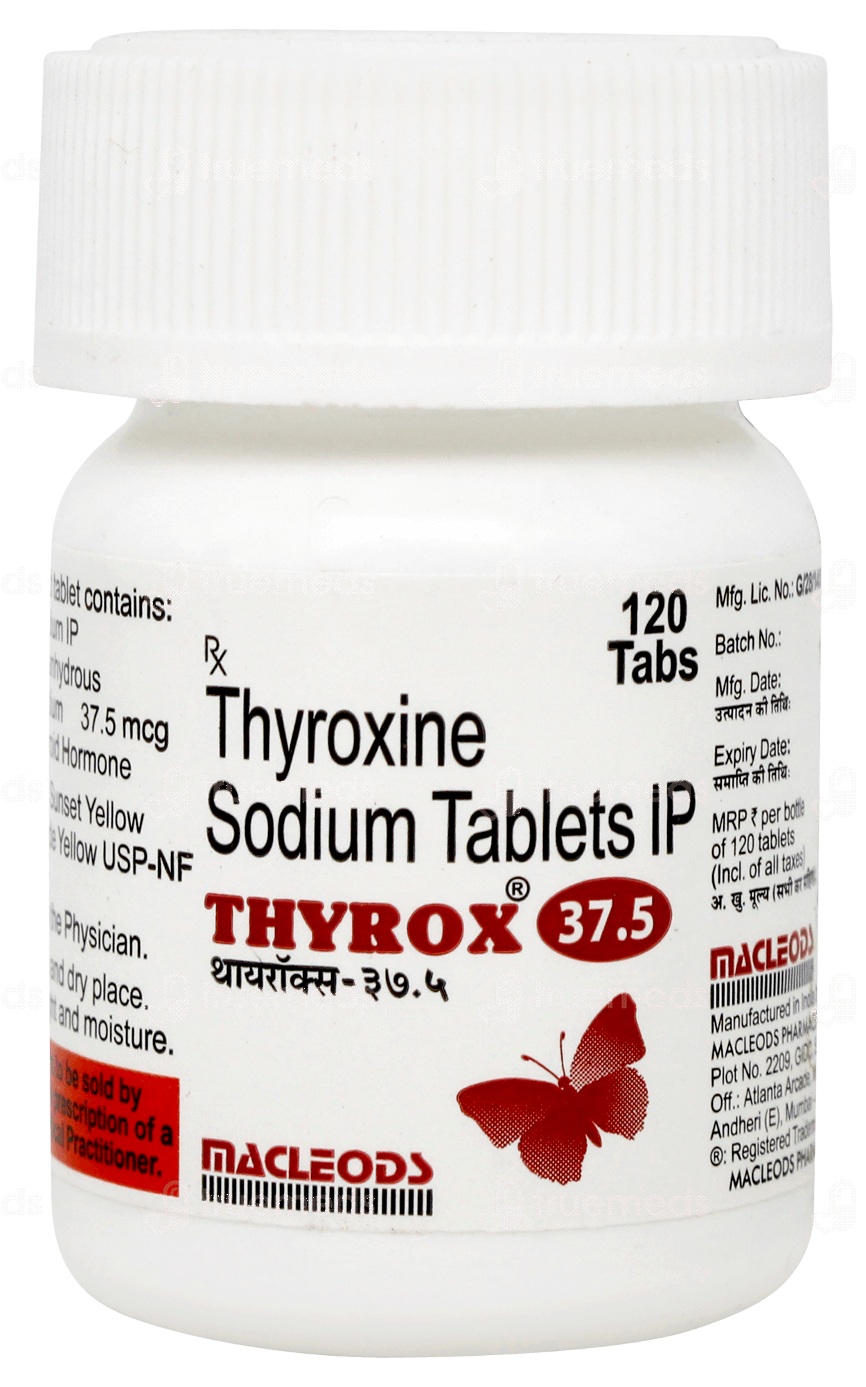 Thyrox 37.5 Tablet 120: Uses, Side Effects, Price & Substitutes