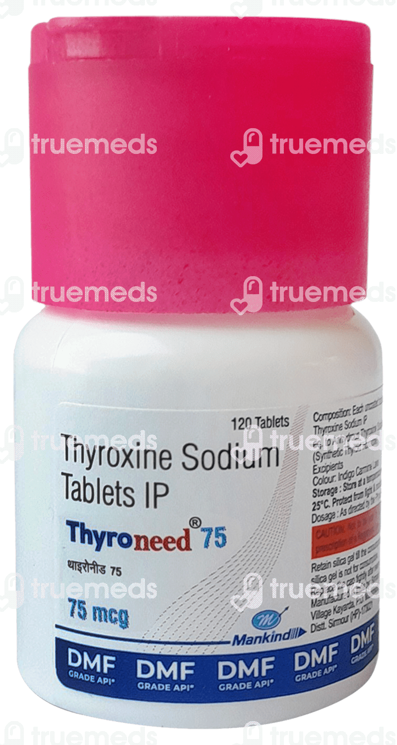 Thyroneed 75 Tablet 120: Uses, Side Effects, Price & Substitutes