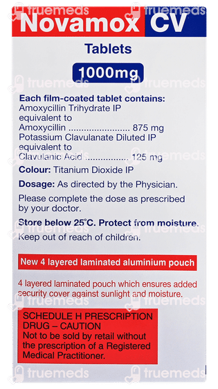 Novamox Cv 1000 Mg Tablet: Uses, Side Effects, Price & Substitutes