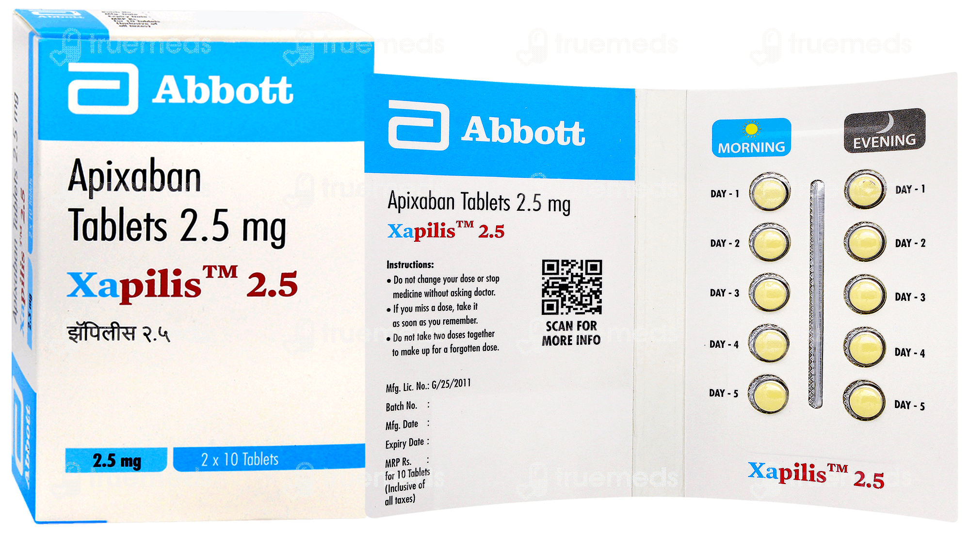 Xapilis 25 Mg Tablet 10 - Uses, Side Effects, Dosage, Price | Truemeds
