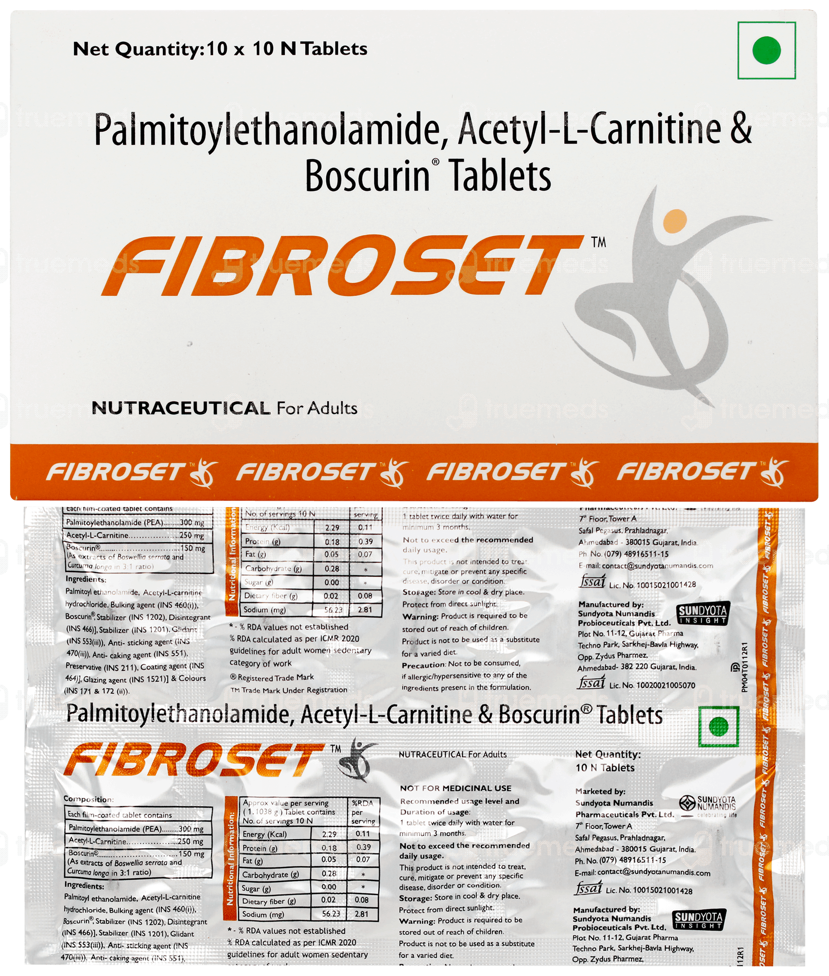 Fibroset Tablet 10 - Uses, Side Effects, Dosage, Price | Truemeds