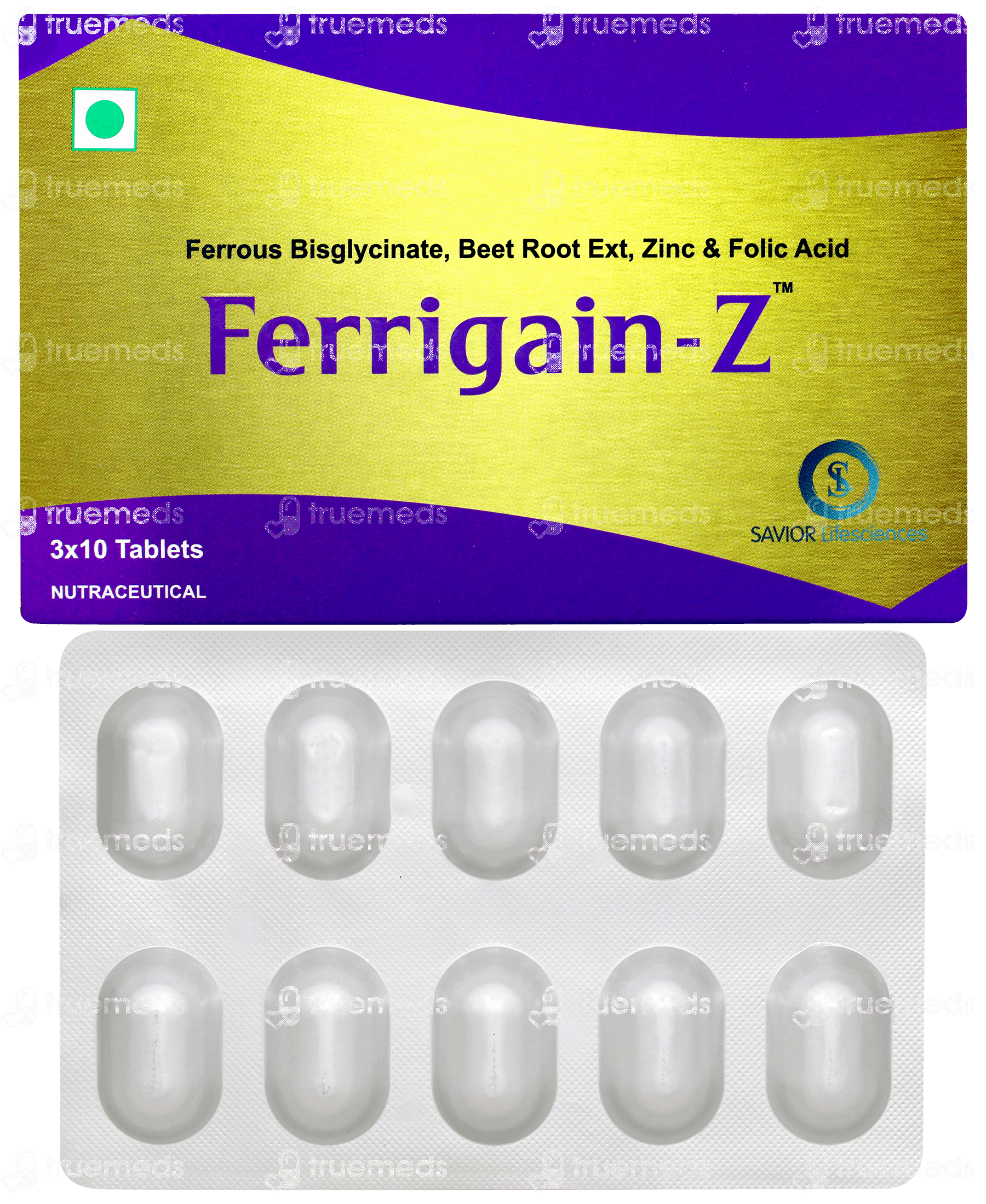Ferrigain Z Tablet 10 - Uses, Side Effects, Dosage, Price | Truemeds
