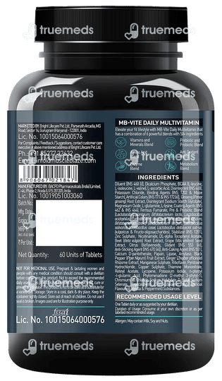 Muscleblaze Mb Vite Daily Multivitamin Tablet 60 - Uses, Side Effects ...
