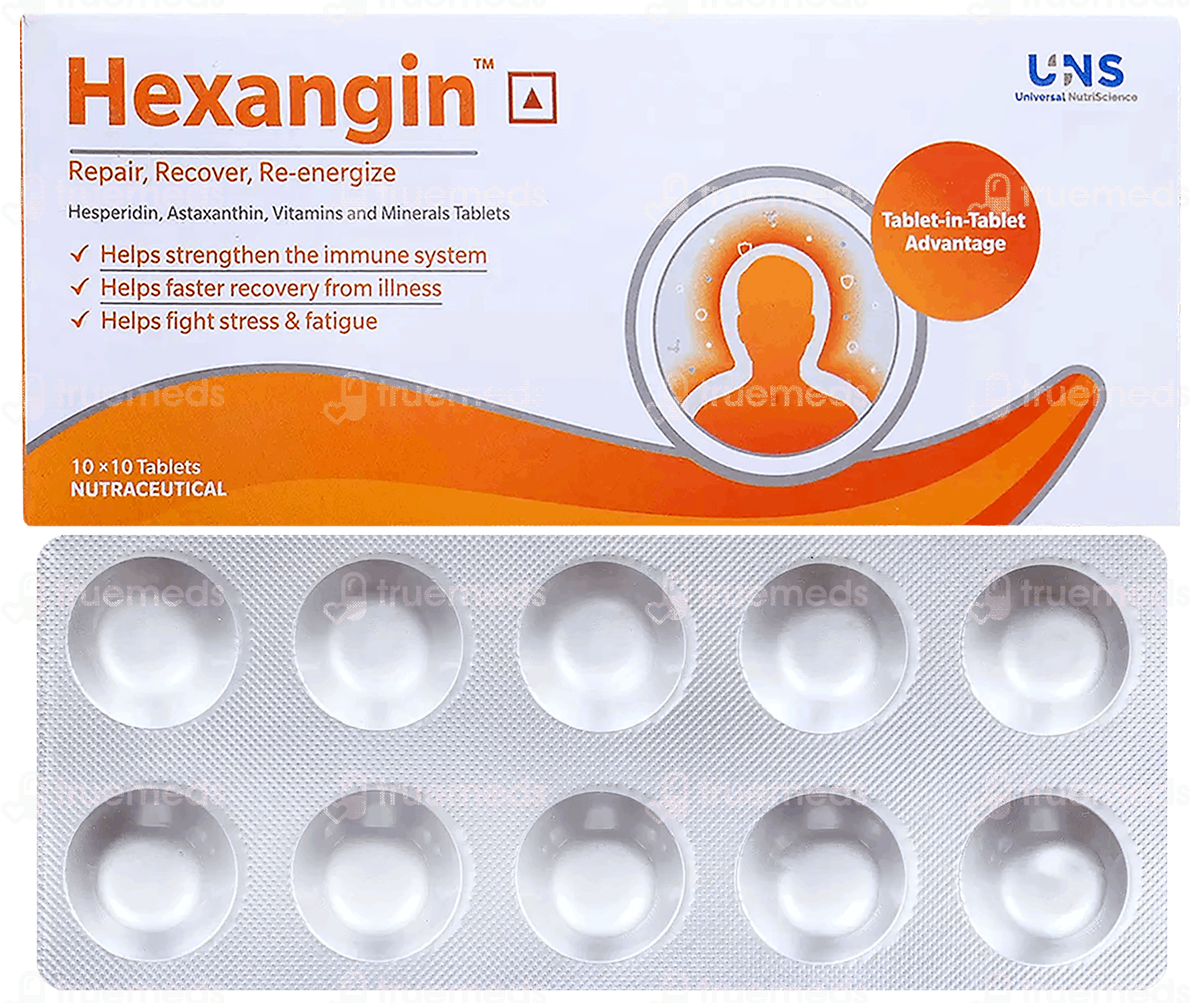 Hexangin Tablet 10 - Uses, Side Effects, Dosage, Price | Truemeds