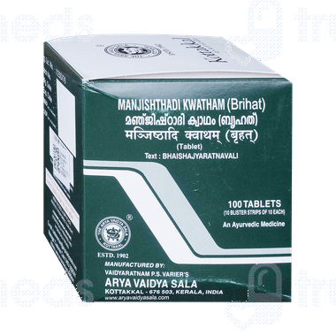 Kottakkal Ayurveda Manjishthadi Kwatham Brihat Tablet 10 - Uses, Side ...