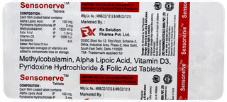Sensonerve Tablet 10 - Uses, Side Effects, Dosage, Price | Truemeds