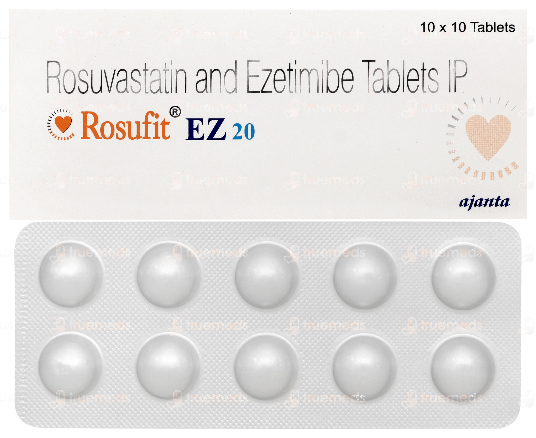 Rosufit Ez 20 Tablet 10 - Uses, Side Effects, Dosage, Price | Truemeds