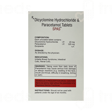 Spas Tablet 15 - Uses, Side Effects, Dosage, Price | Truemeds