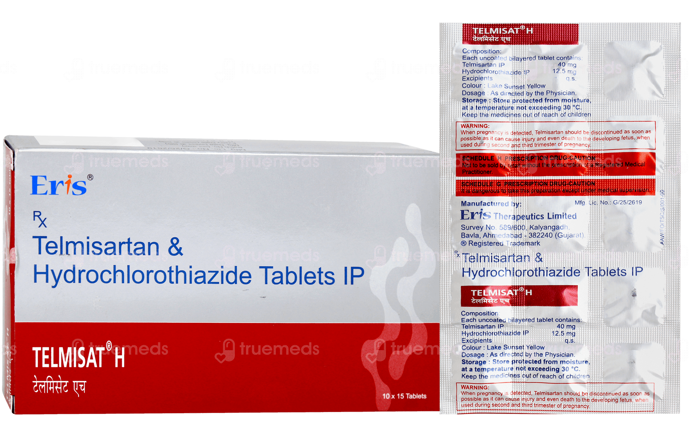 Telmisat H Tablet 15 - Uses, Side Effects, Dosage, Price | Truemeds