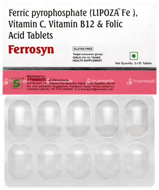 Ferrosyn Tablet 10 - Uses, Side Effects, Dosage, Price | Truemeds
