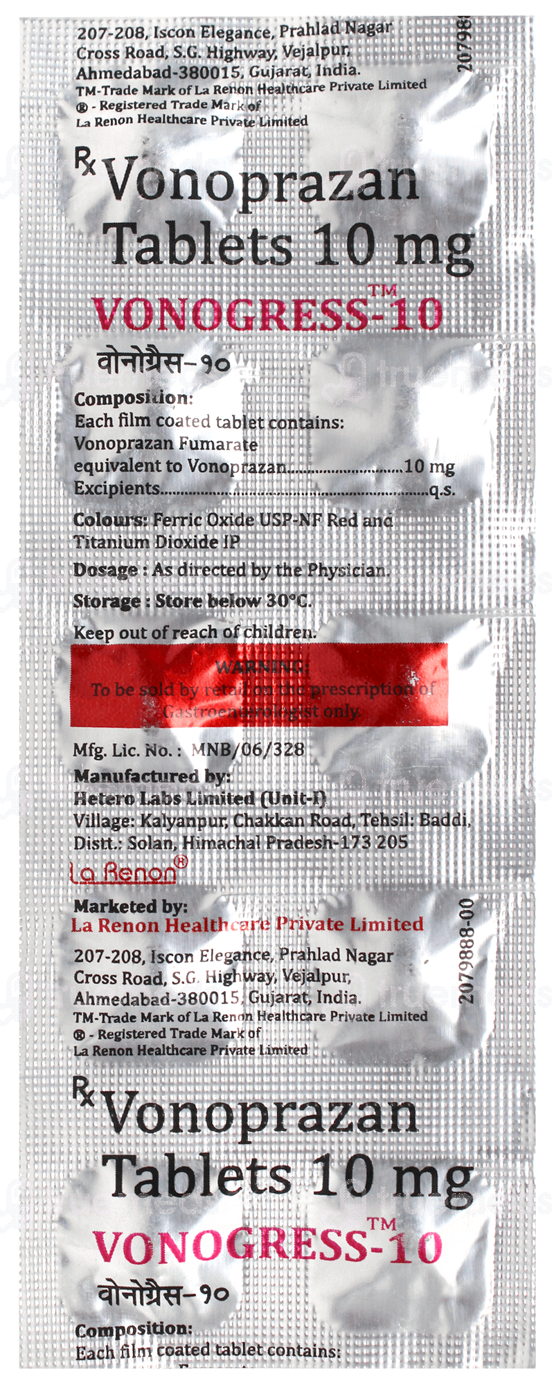 Vonogress 10 Tablet 10 - Uses, Side Effects, Dosage, Price | Truemeds
