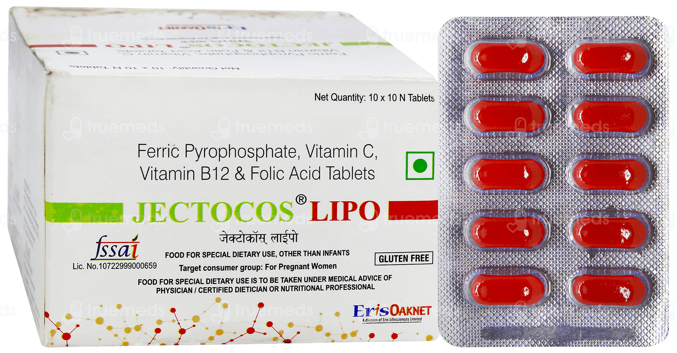 Jectocos Lipo Gluten Free Tablet 10 - Uses, Side Effects, Dosage, Price ...