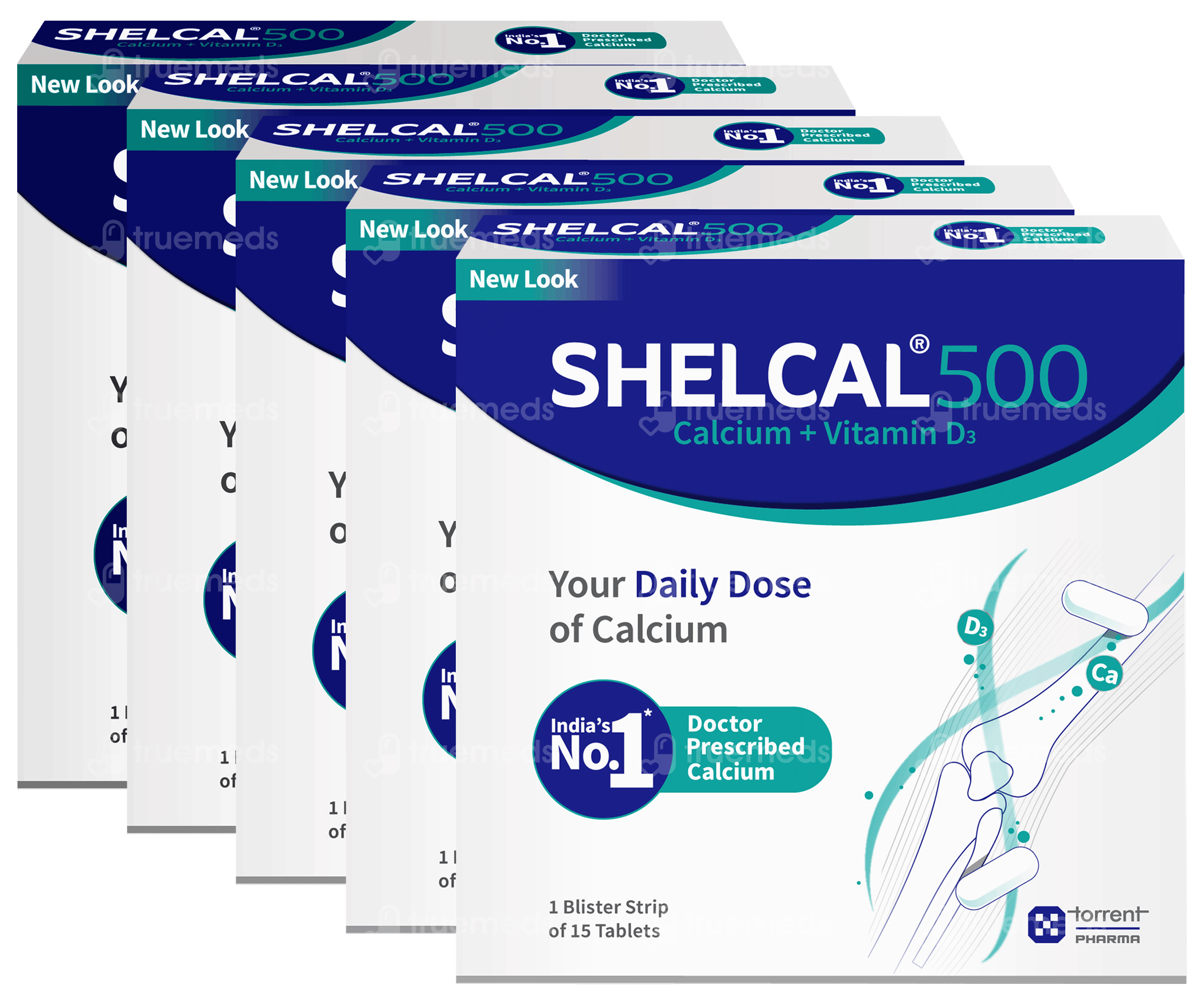 Shelcal 500 5 Pack Of 15 Tablets - Uses, Side Effects, Dosage, Price ...