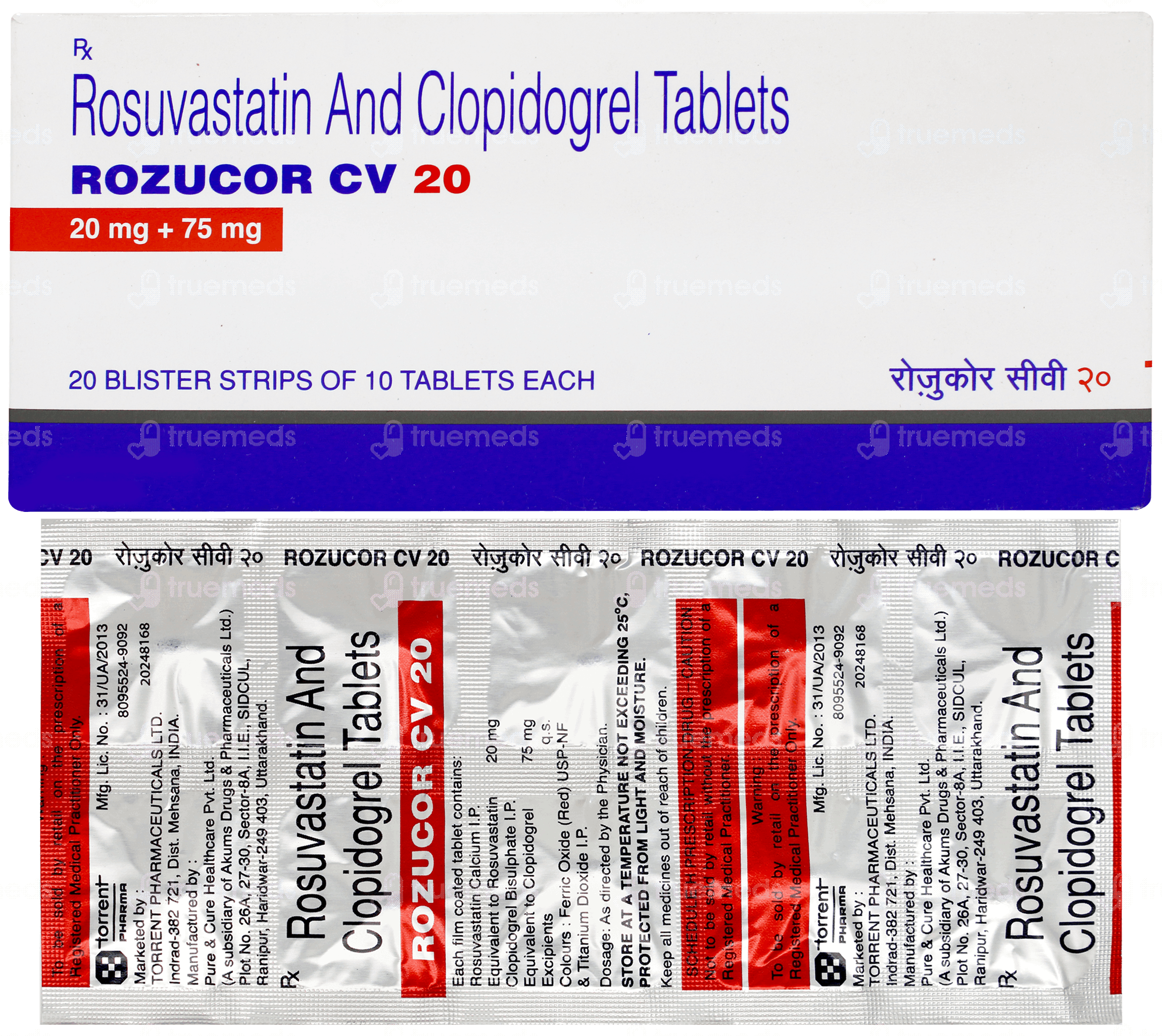 Rozucor Cv 20 Tablet 10 - Uses, Side Effects, Dosage, Price | Truemeds