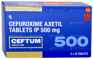 Ceftum 500 Tablet 10 - Uses, Side Effects, Dosage, Price | Truemeds