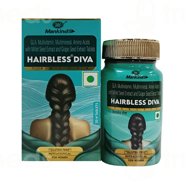 Hairbless Diva For Women Tablet 30 - Uses, Side Effects, Dosage, Price ...