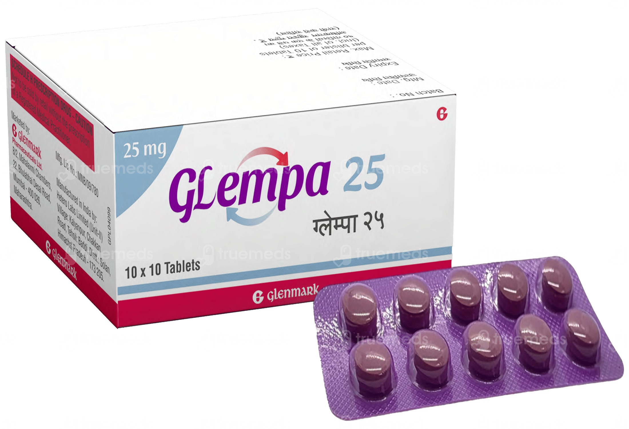 Glempa 25 Tablet 10 - Uses, Side Effects, Dosage, Price | Truemeds