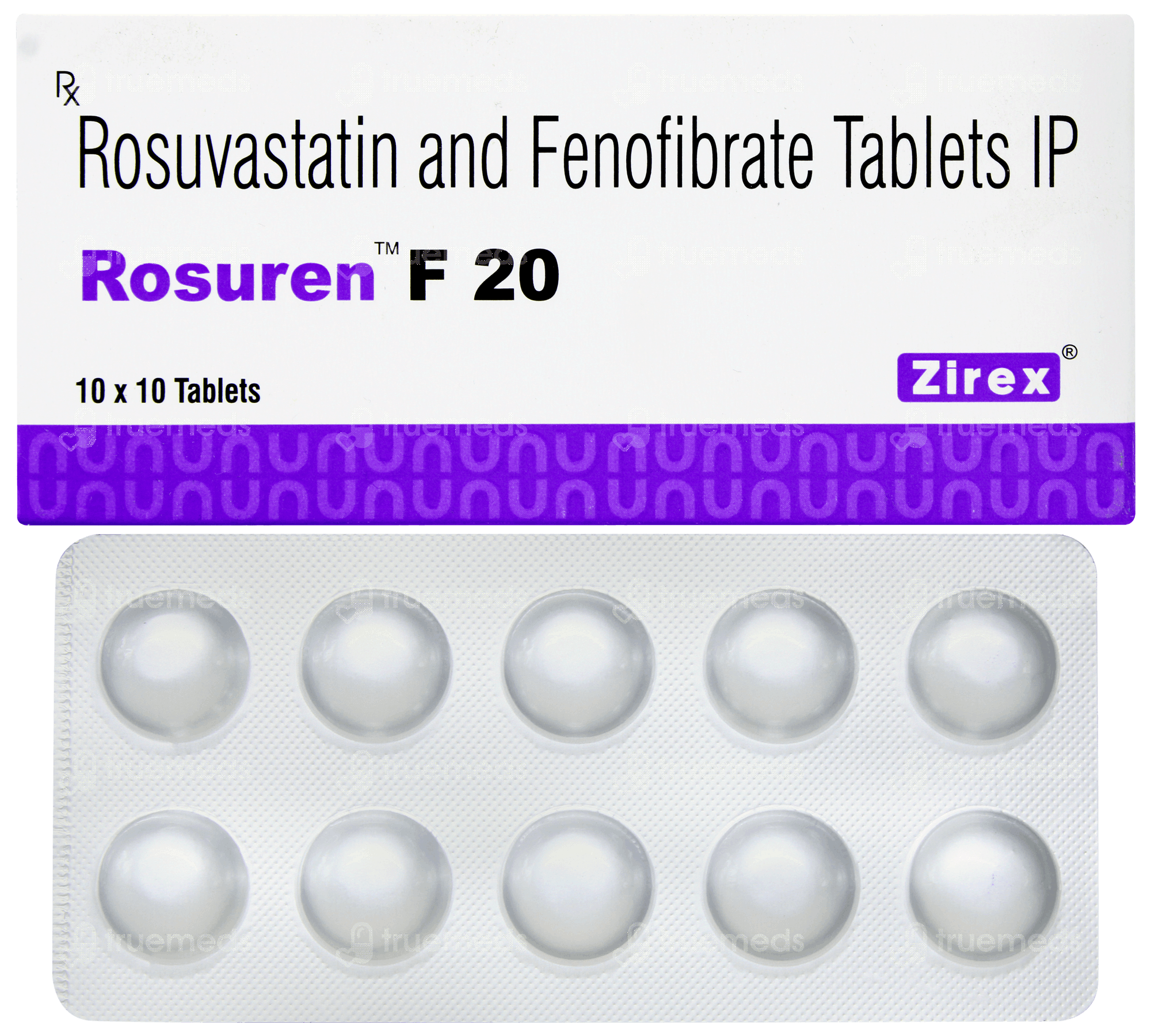 Rosuren F 20 Tablet 10 - Uses, Side Effects, Dosage, Price | Truemeds