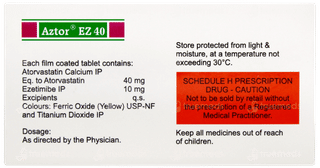 Aztor Ez 40 Tablet 10 - Uses, Side Effects, Dosage, Price | Truemeds