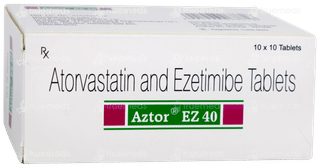 Aztor Ez 40 Tablet 10 - Uses, Side Effects, Dosage, Price | Truemeds
