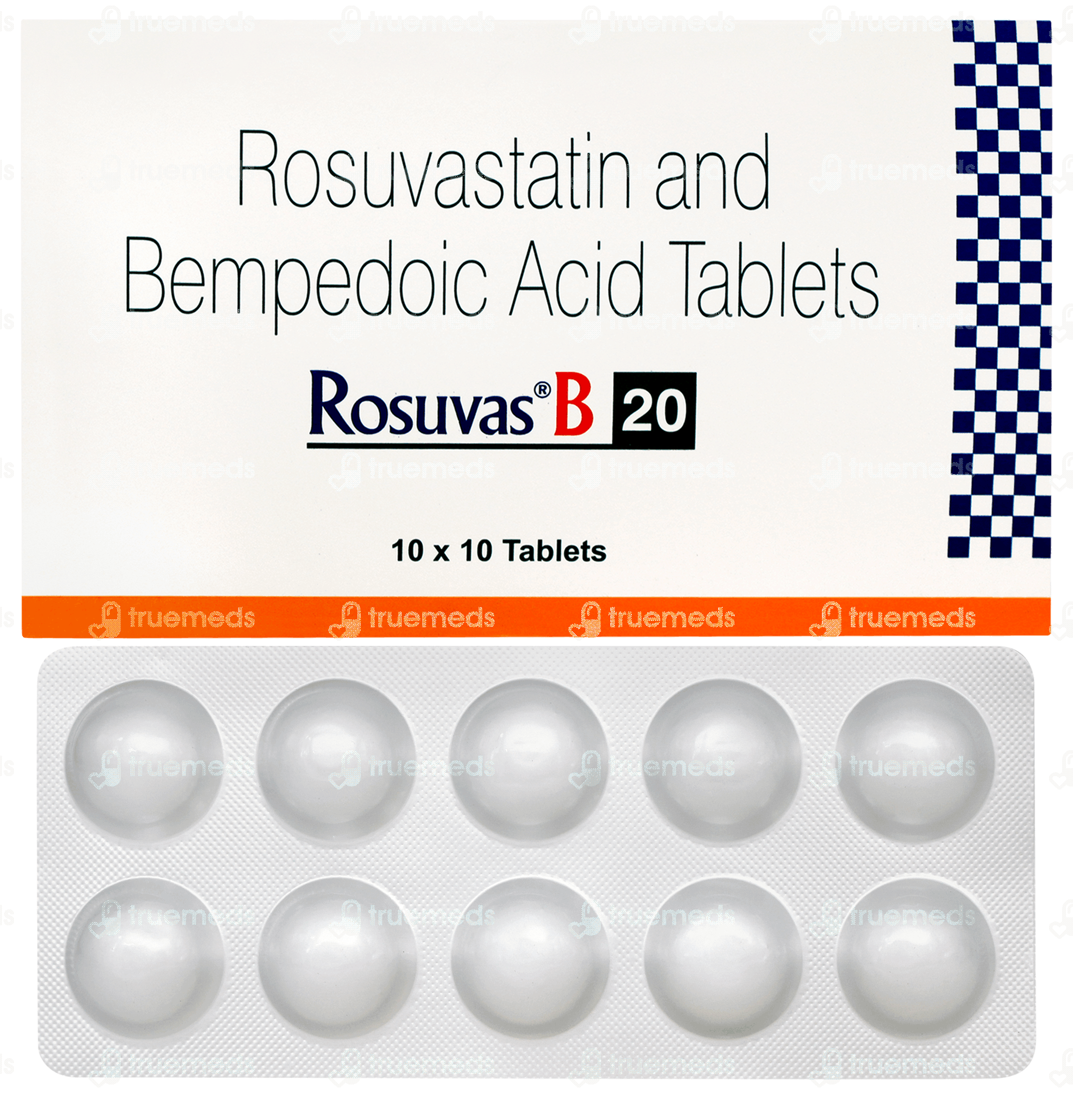Rosuvas B 20 Tablet 10 - Uses, Side Effects, Dosage, Price | Truemeds