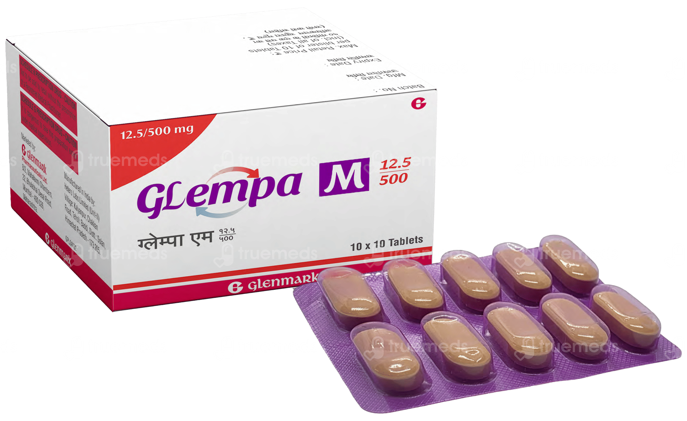 Glempa M 125500mg Tablet 10 - Uses, Side Effects, Dosage, Price | Truemeds