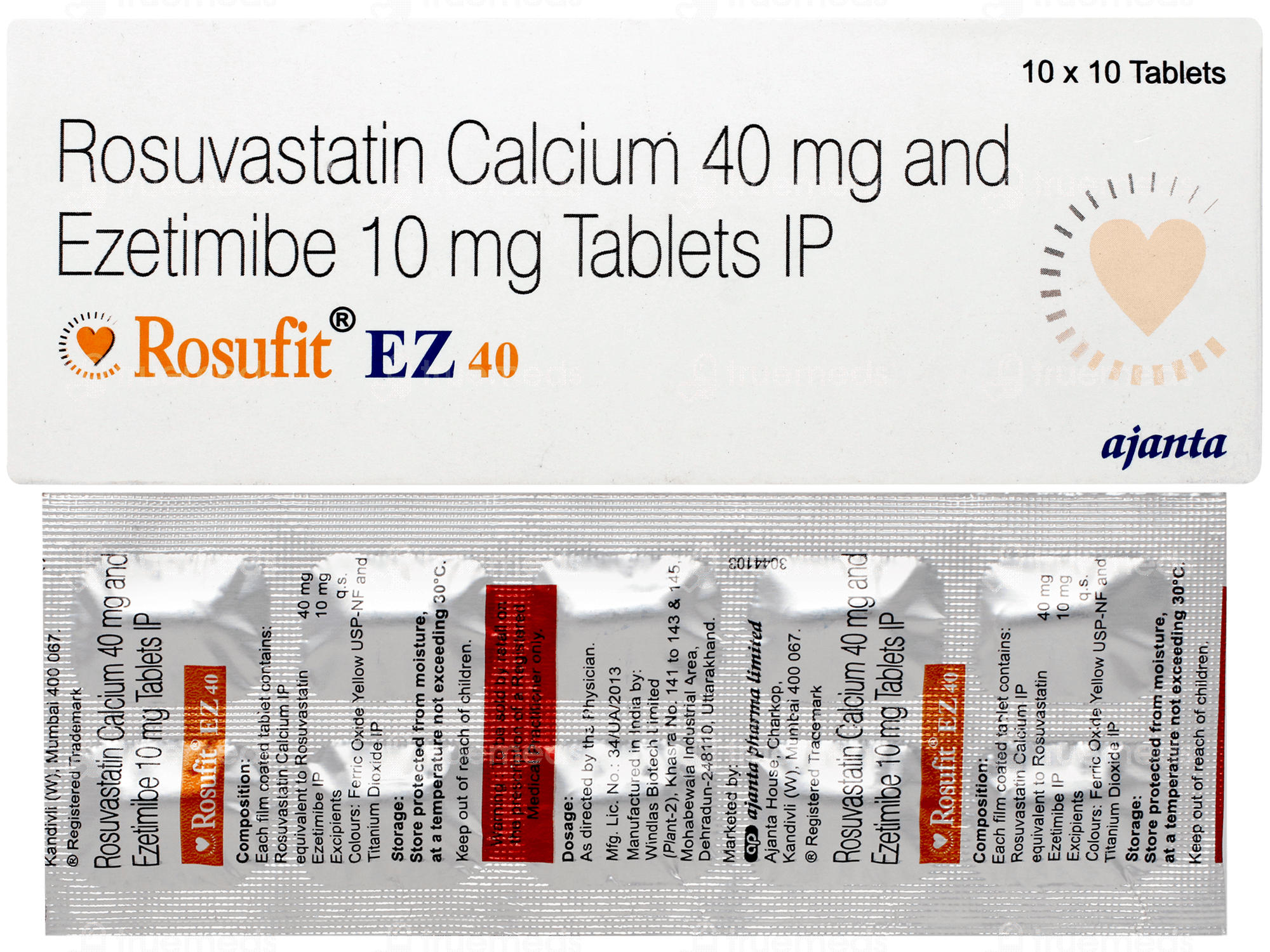Rosufit Ez 40mg Tablet 10 - Uses, Side Effects, Dosage, Price | Truemeds