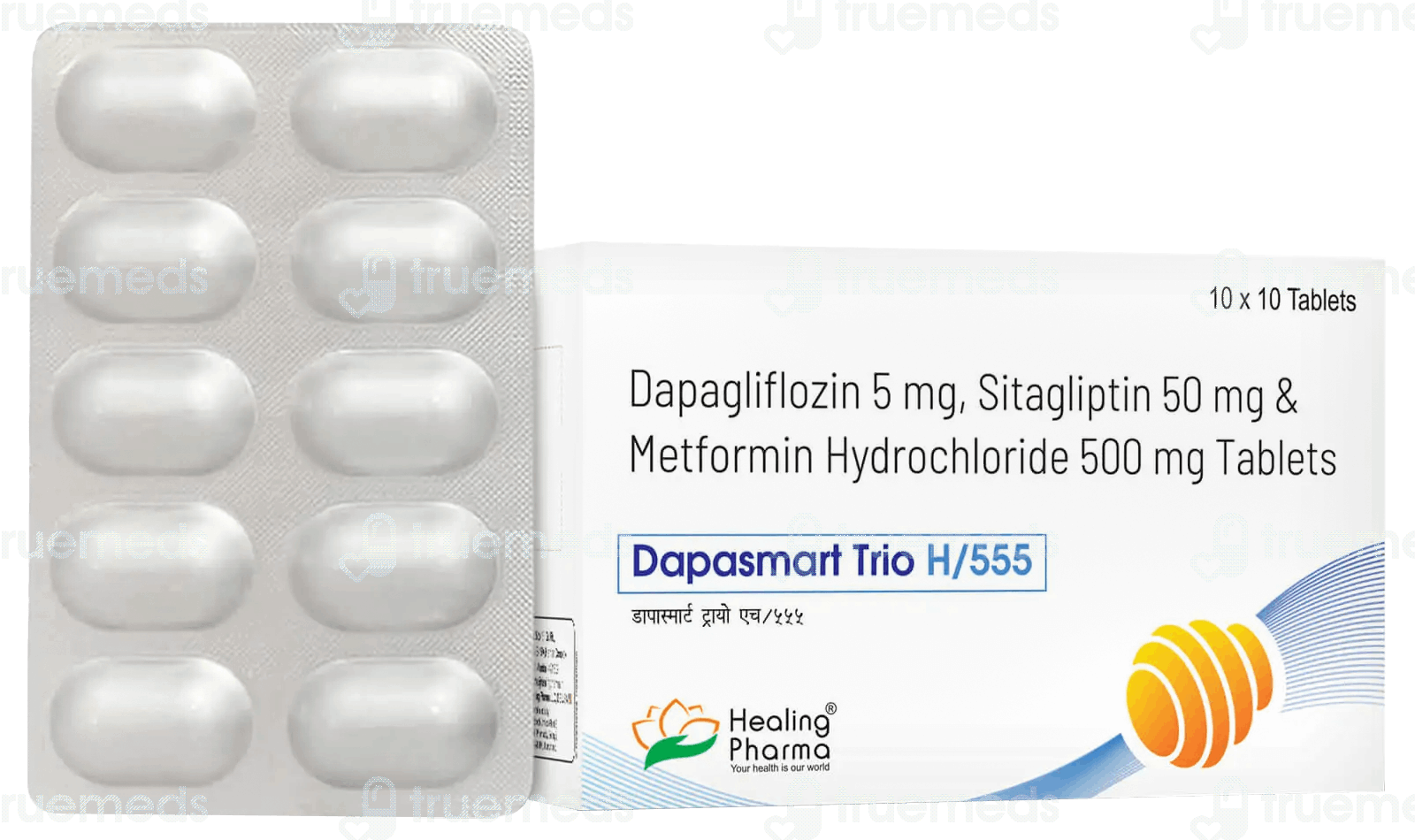 Dapasmart Trio H555 Tablet 10 - Uses, Side Effects, Dosage, Price ...