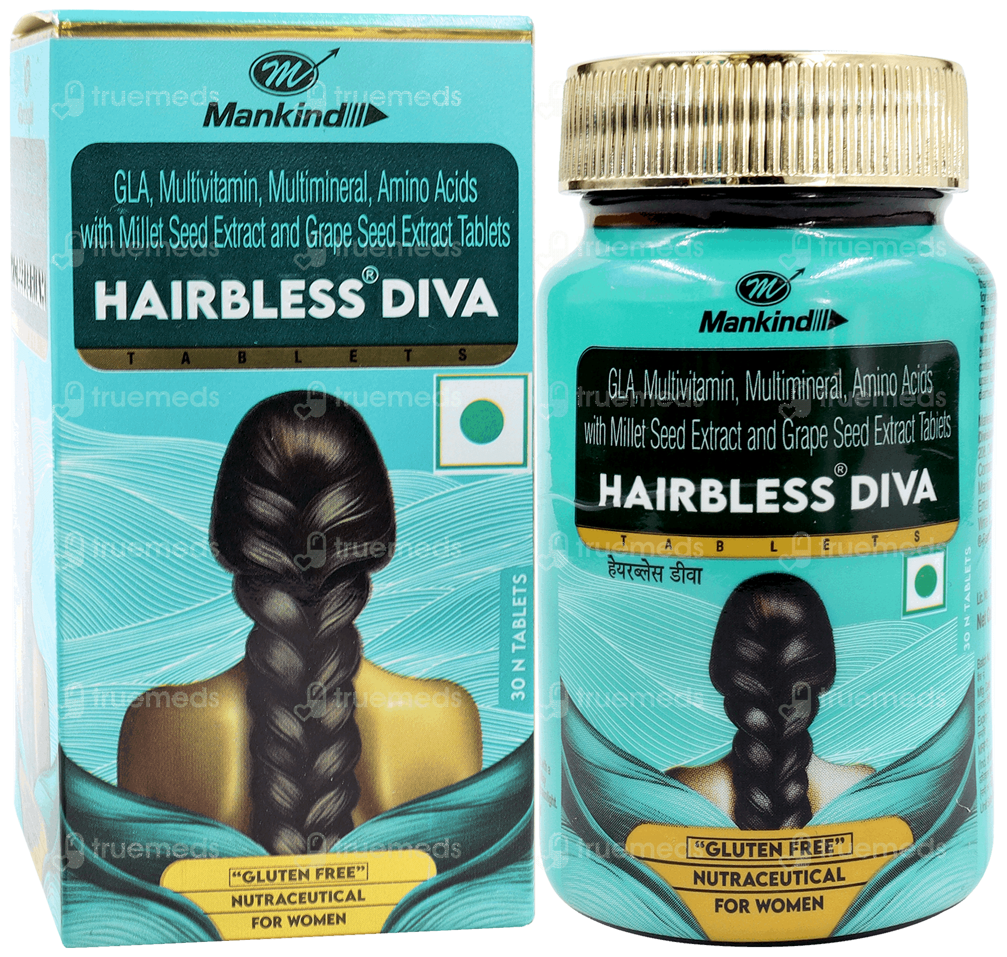 Hairbless Diva For Women Tablet 30 - Uses, Side Effects, Dosage, Price ...