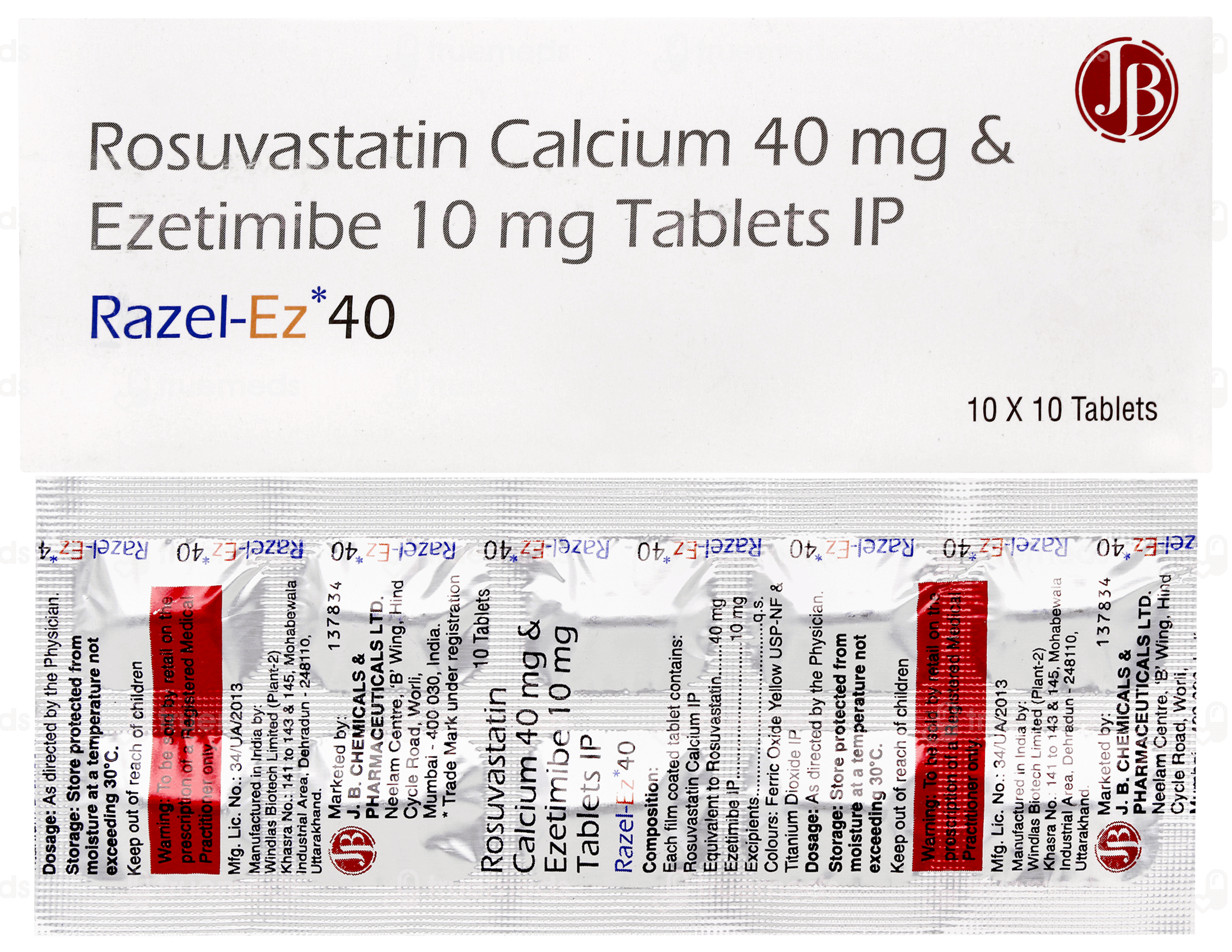 Razel Ez 40 Tablet 10 - Uses, Side Effects, Dosage, Price | Truemeds