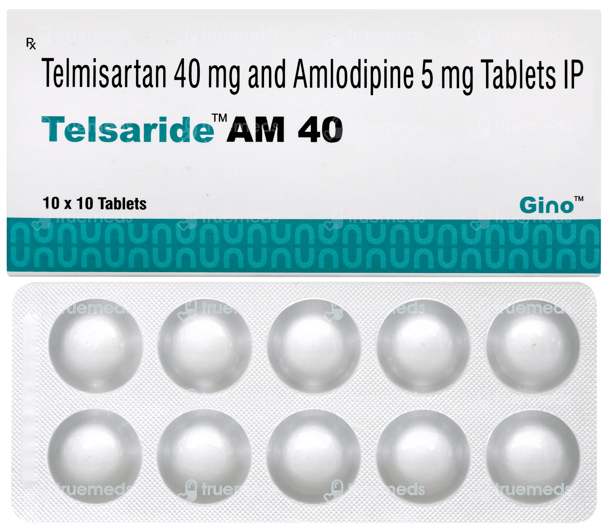 Telsaride Am 40 Tablet 10 - Uses, Side Effects, Dosage, Price | Truemeds