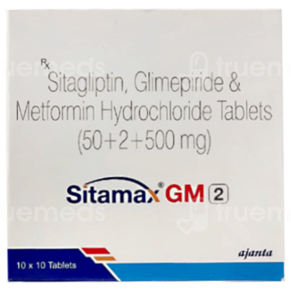 Sitamax Gm 2 Tablet 10 - Uses, Side Effects, Dosage, Price | Truemeds