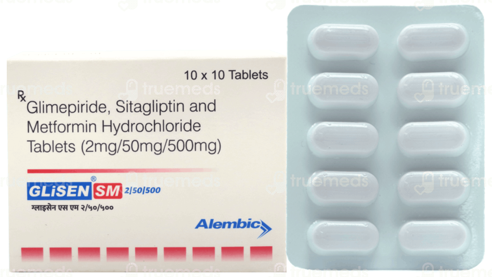 Glisen Sm 250500 Tablet 10 - Uses, Side Effects, Dosage, Price | Truemeds