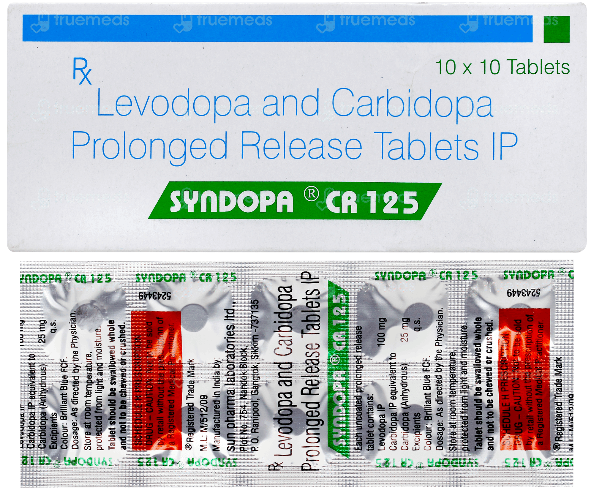 Syndopa Cr 125 MG | Order Syndopa Cr 125 MG Tablet Online at Truemeds