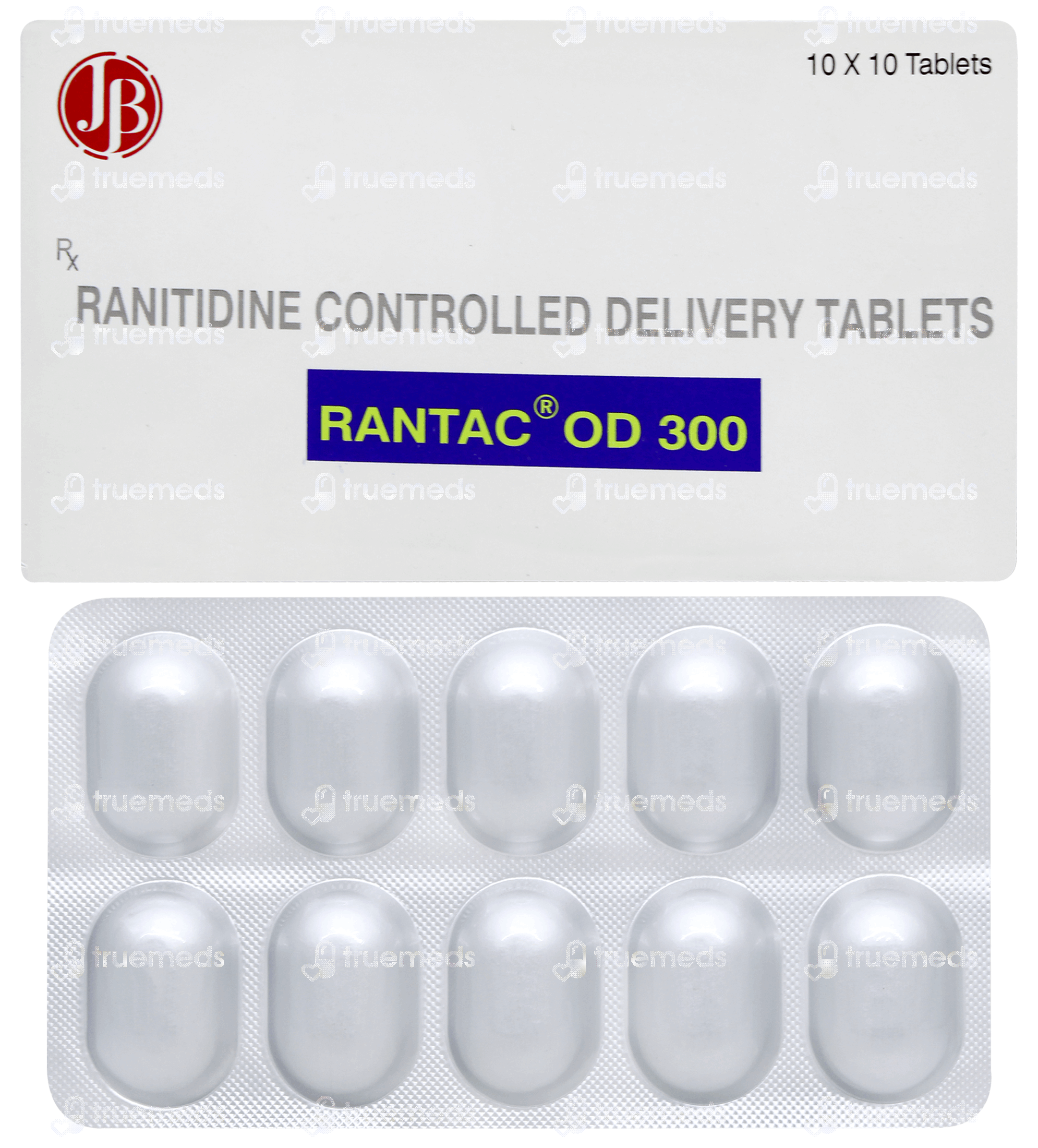 Rantac Od 300 Mg Tablet Cd 10 - Uses, Side Effects, Dosage, Price ...