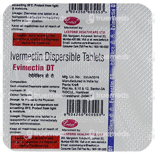 Evimectin 12 MG | Order Evimectin 12 MG Tablet Dt Online at Truemeds
