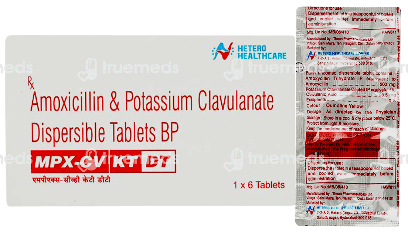 Mpx Cv Kt 200/28.5 Mg Tablet Dt 6: Uses, Side Effects, Price & Substitutes