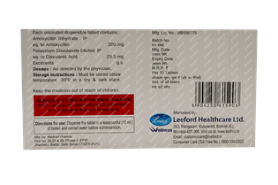 Evoxil Cv Kid 200/28.5 Mg Tablet Dt 10: Uses, Side Effects, Price ...