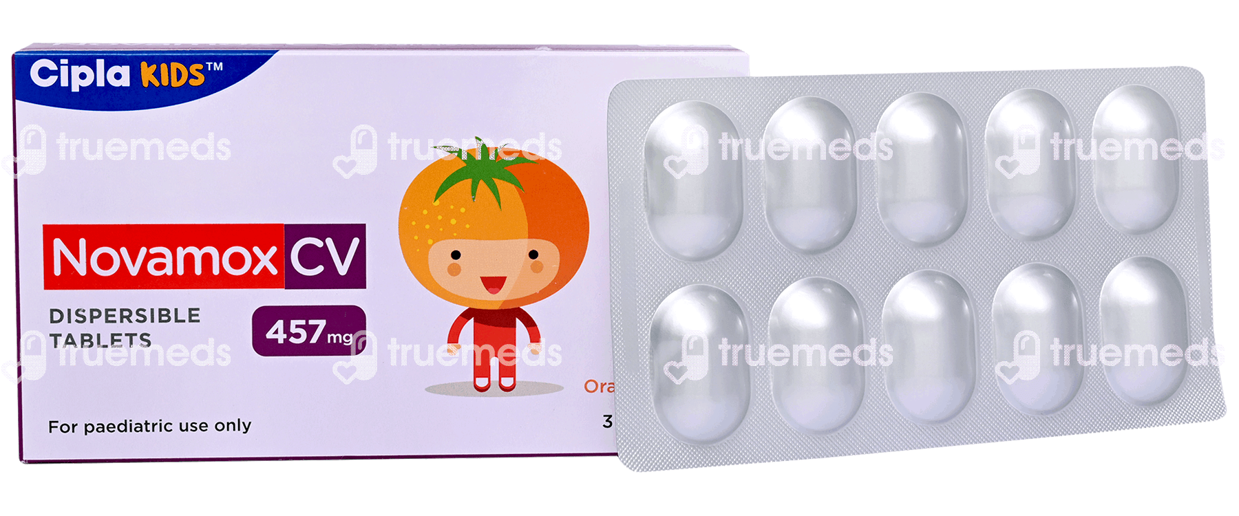 Novamox Cv 457 Mg Tangy Orange Flavour Tablet: Uses, Side Effects ...